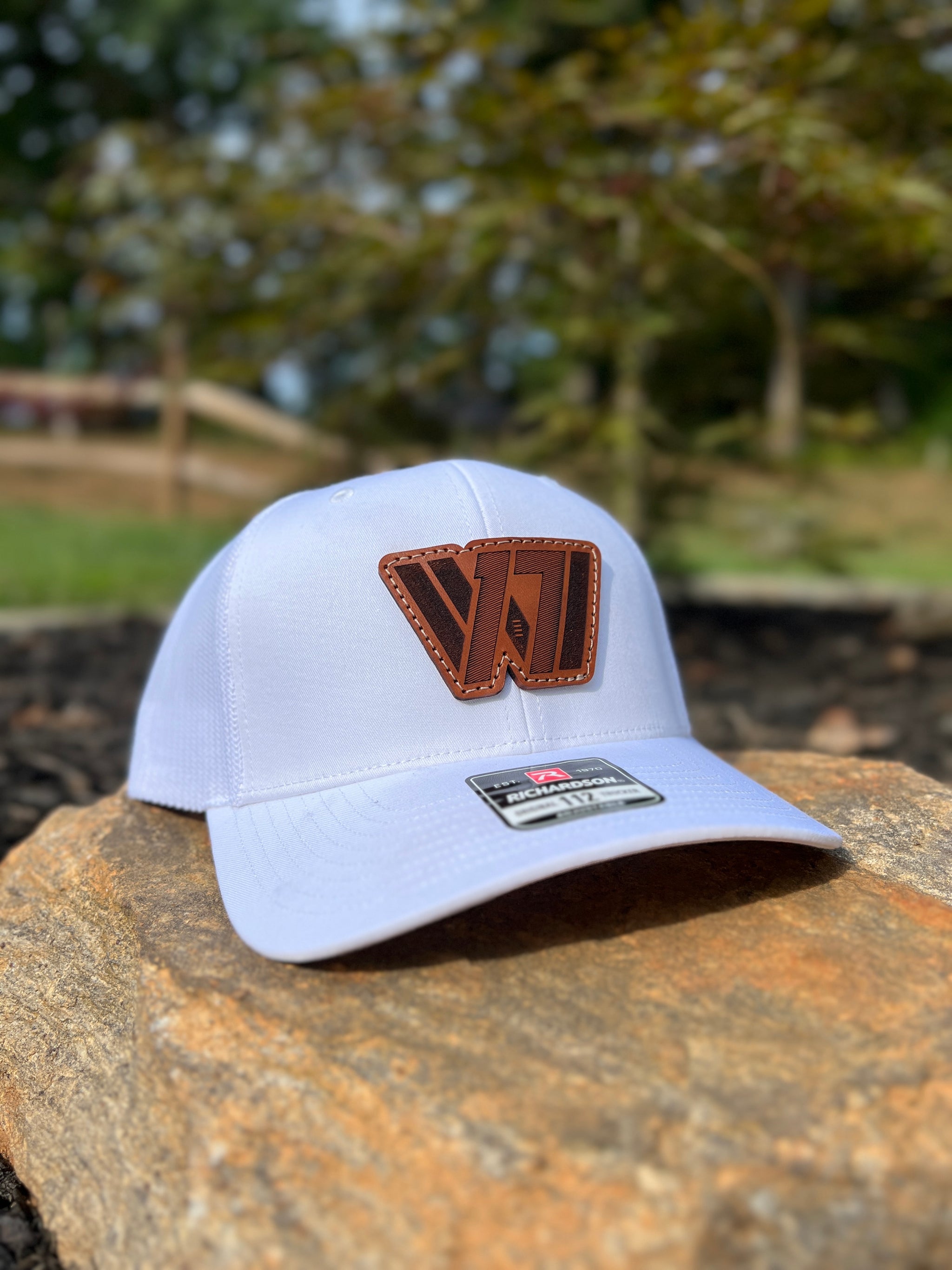 Wade Woodaz WW17 Leather Patch Hat -White/White | HatFlow Company